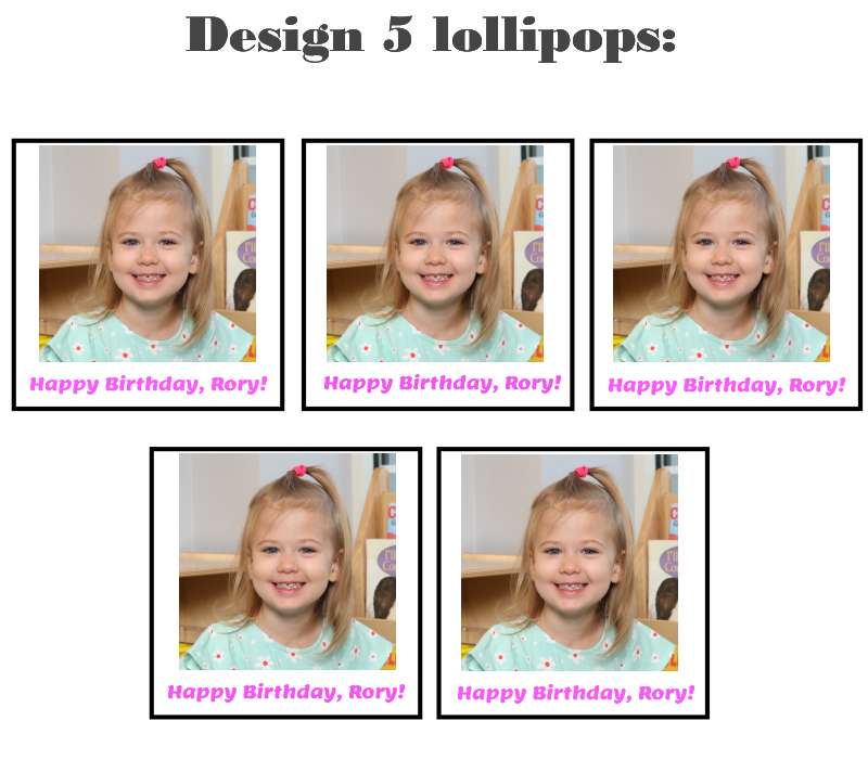 Home Products Customize your own square style edible image lollipop